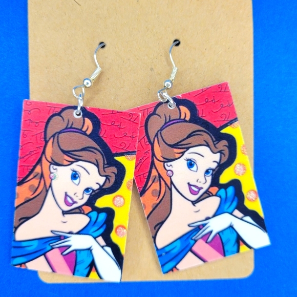 Jewelry | Belle Beauty And The Beast Pop Art Glitter Acrylic Dangle ...